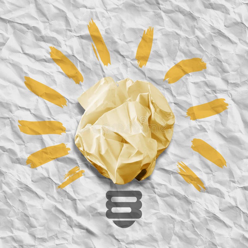 Wad of Crumpled Paper in the Form of Light Bulbs Stock Illustration ...