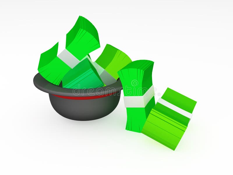 Wad of Money Hat stock illustration. Illustration of alms - 11689228