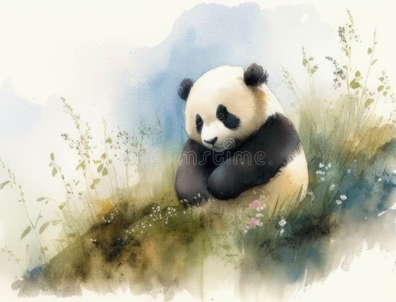 Waddling Plump Panda with a Mischievous Glint in Its Eyes Rolls Down a ...