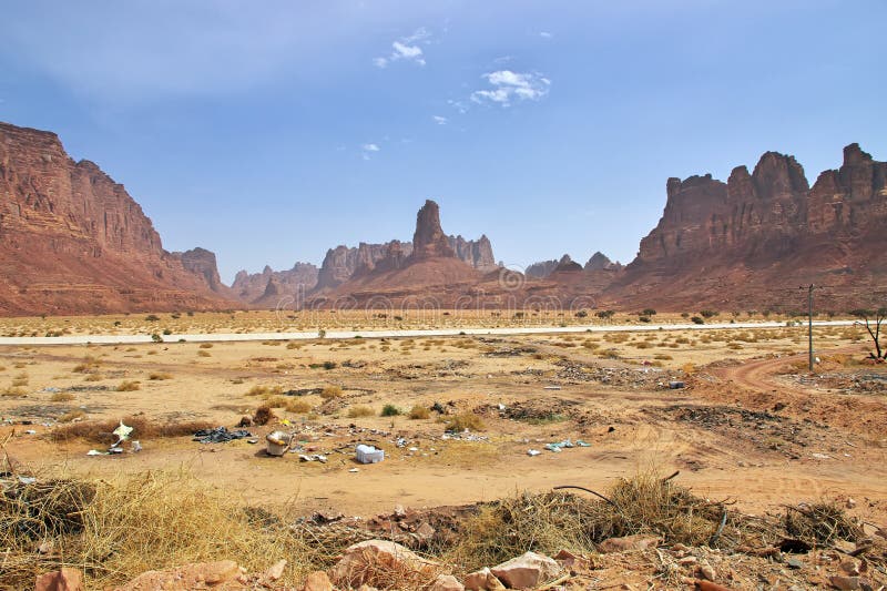 Wadi Disah, Al Shaq Canyon, Saudi Arabia Stock Image - Image of blue ...