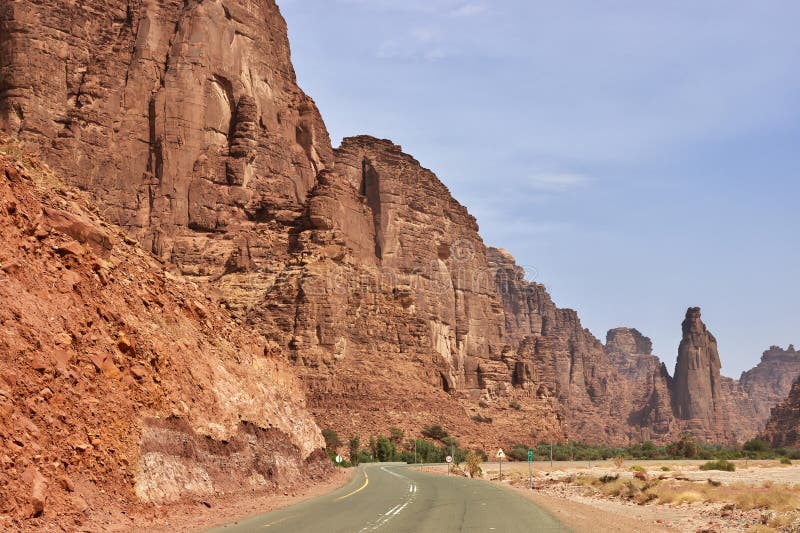 Wadi Disah, Al Shaq Canyon, Saudi Arabia Stock Image - Image of green ...