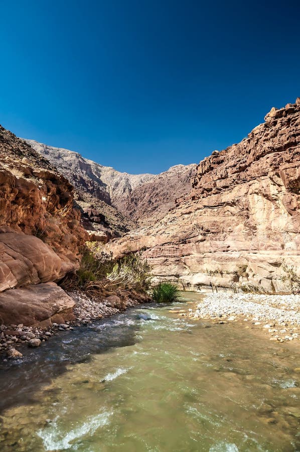 Wadi Hasa creek in Jordan stock image. Image of nature - 31549433