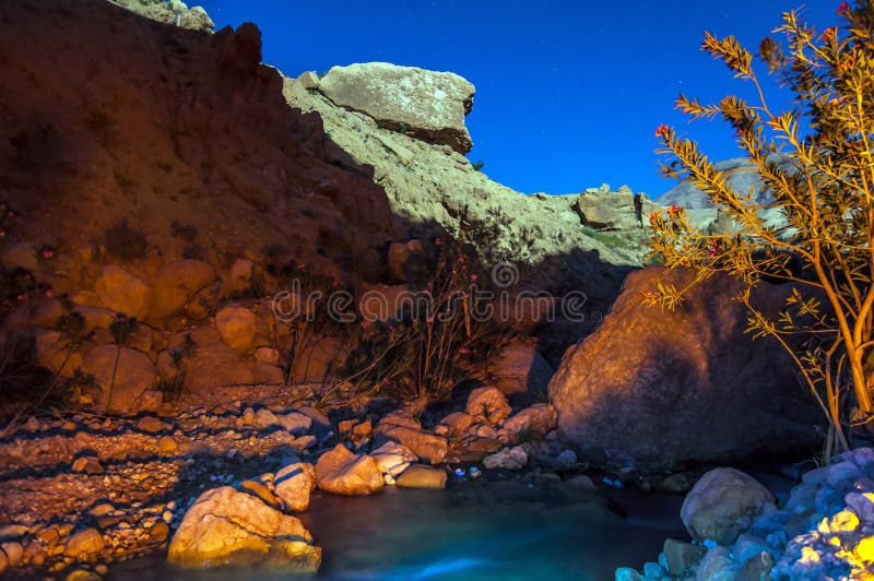 Night desert landscape stock photo. Image of bright, earth - 31319138