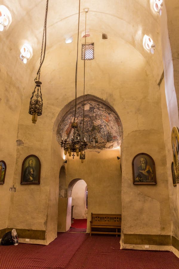 WADI NATRUN, EGYPT - JANUARY 30, 2019: Interior of a Church in the ... WADI NATRUN, EGYPT - JANUARY 30, 2019: Interior of a Church in the ...