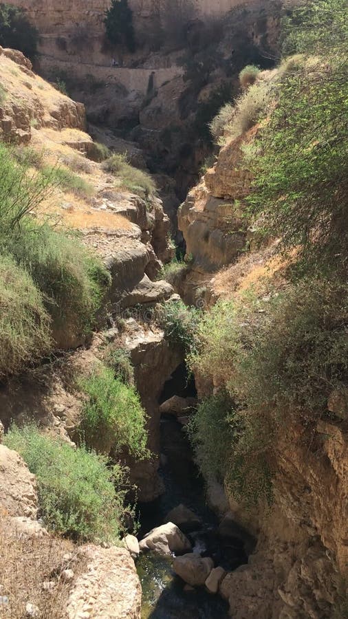 Wadi Quelt, Valley of Shadow of Death, in Israel. Stock Video - Video ...