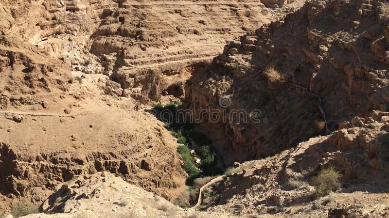 Wadi Quelt, Valley of Shadow of Death, in Israel. Stock Footage - Video ...