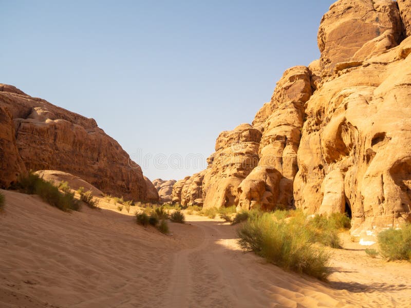 Wadi Rum Desert, Aka Valley of the Moon, Jordan, Middle East Stock ...
