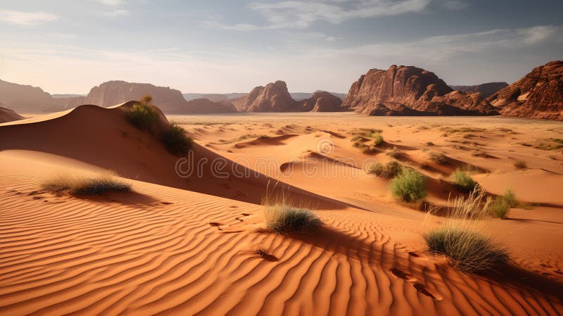 Wadi Rum Desert in Jordan. 3D Render of Desert Landscape Stock ...