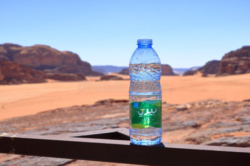 Wadi Rum, Jordan - May 15 2024: Water Bottle in the Desert Editorial ...