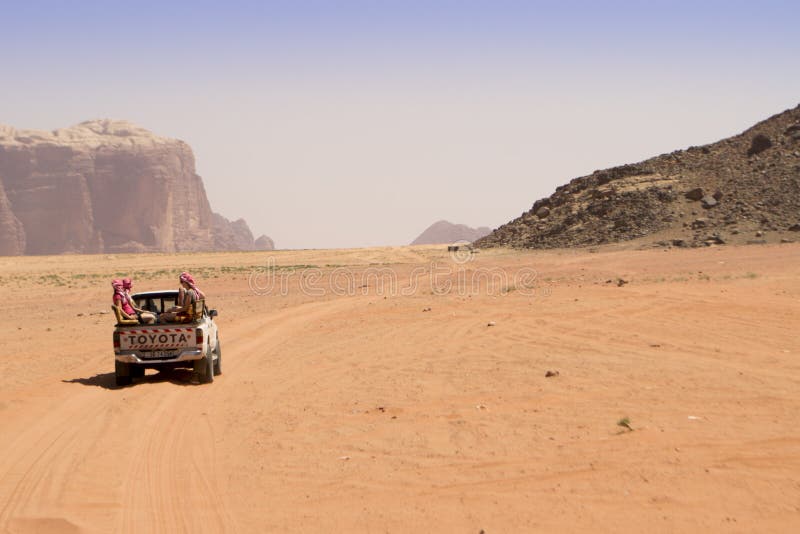 Wadi Rum Jordan with Off the Road Editorial Stock Photo - Image of life ...