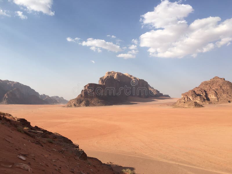 Wadi Rum in Jordan. stock photo. Image of rocks, rock - 254245504