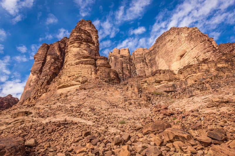 Wadi Rum valley stock image. Image of lawrences, landmark - 297070713