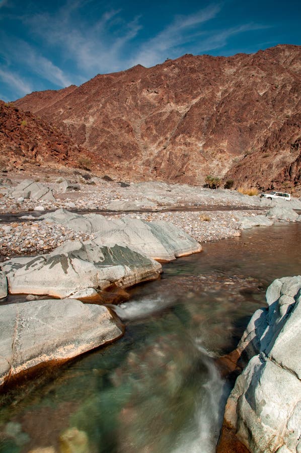 Wadi in Rustaq Mountains, Oman Stock Image - Image of landscape, wadi ...