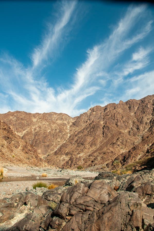 Wadi in Rustaq Mountains, Oman Stock Image - Image of wadi, oasis ...