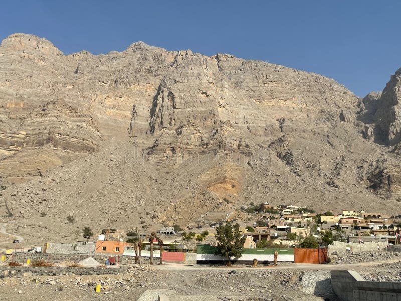 Wadi Sha am. Rocky Border with Oman. Huge Crags. Stock Photo - Image of ...