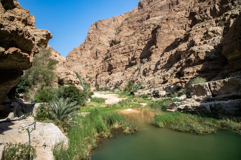 Wadi Shaab, nature of Oman stock image. Image of wadi - 303406263