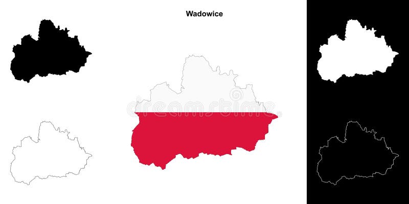Wadowice outline map stock vector. Illustration of isolated - 356925932