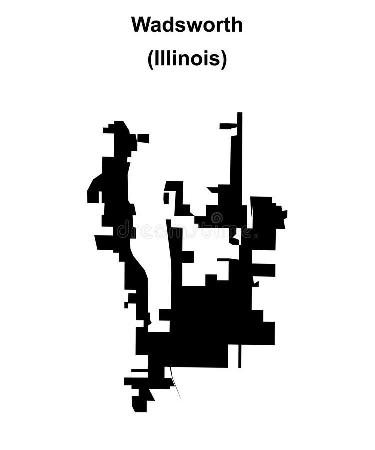 Wadsworth outline map stock vector. Illustration of tourism - 387249610