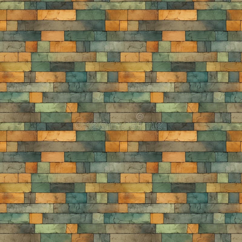 Seamless Texture with Watercolor Painted Bricks Effect of Paper ...
