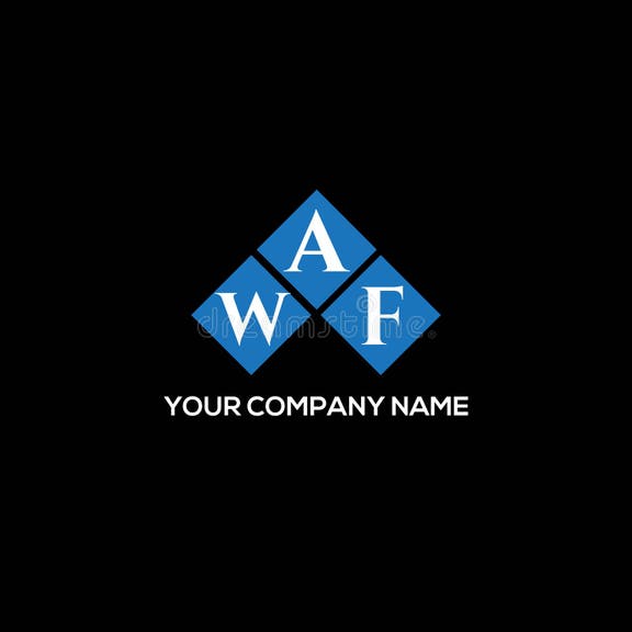 WAF Letter Logo Design on BLACK Background. WAF Creative Initials ...