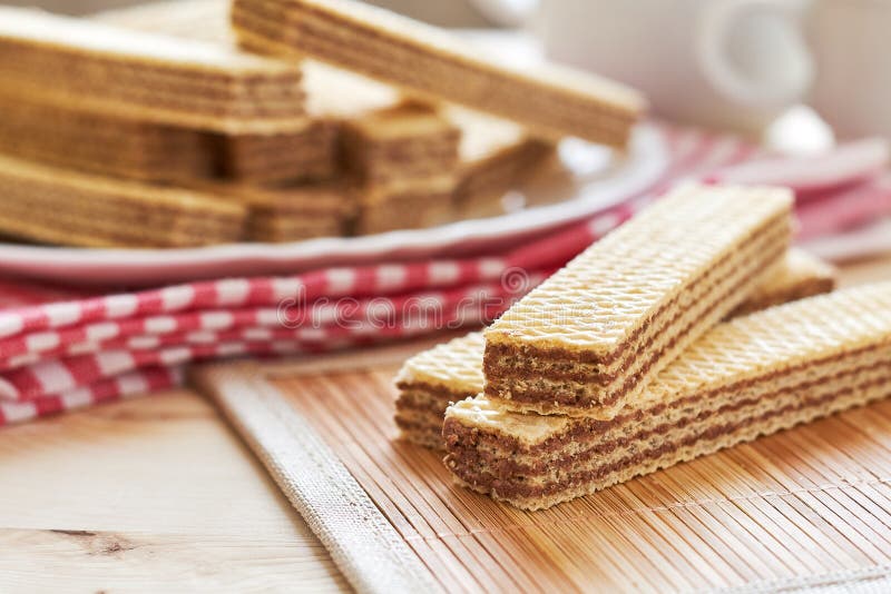Fan wafer biscuits stock photo. Image of snack, white - 32015888