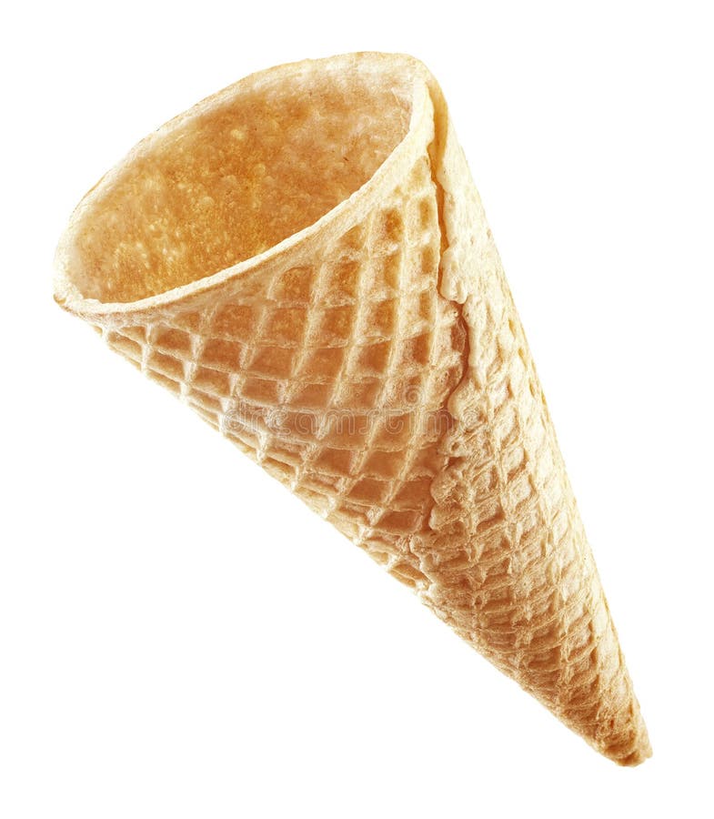 Wafer Cone Decorated Colorful Sprinkles And Chocolate Icing With Pink
