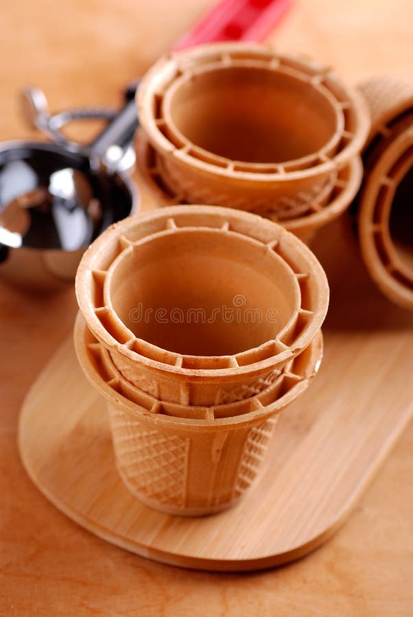 Wafer cups for Ice-Cream stock photo. Image of food, pastry - 34076590