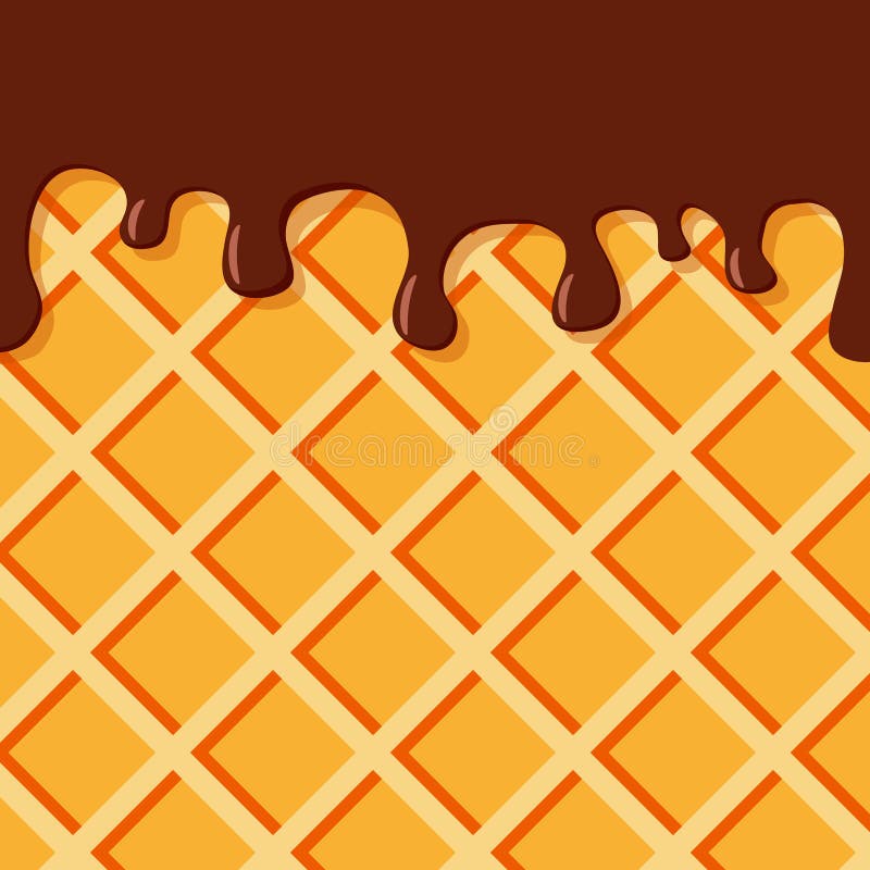 Wafer and Dripping Chocolate.Waffle Background for Sites of ...