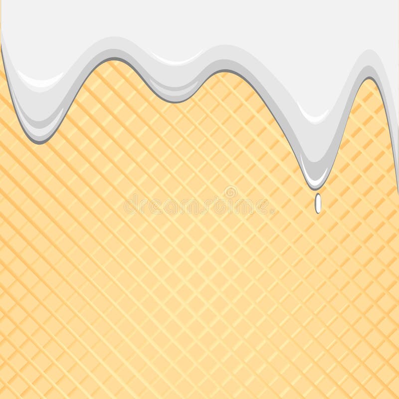 Wafer with Flowing White Glaze Stock Vector - Illustration of dessert ...