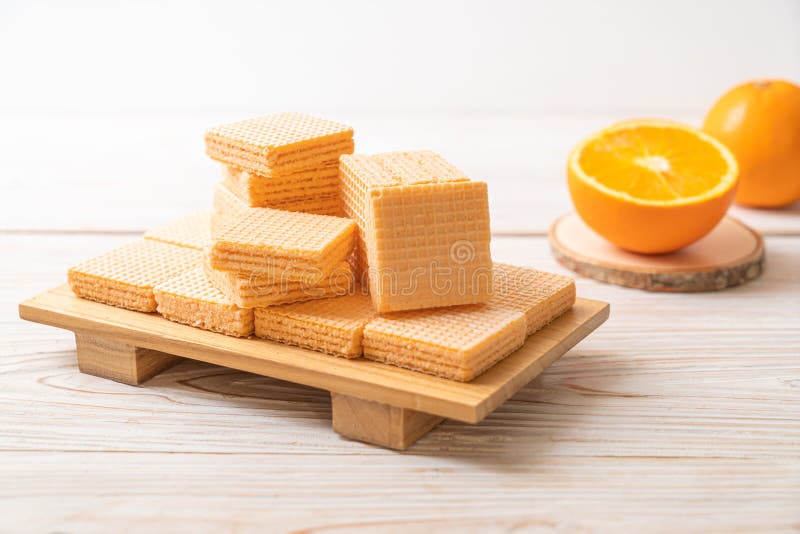 Wafer with orange cream stock image. Image of breakfast - 160517009