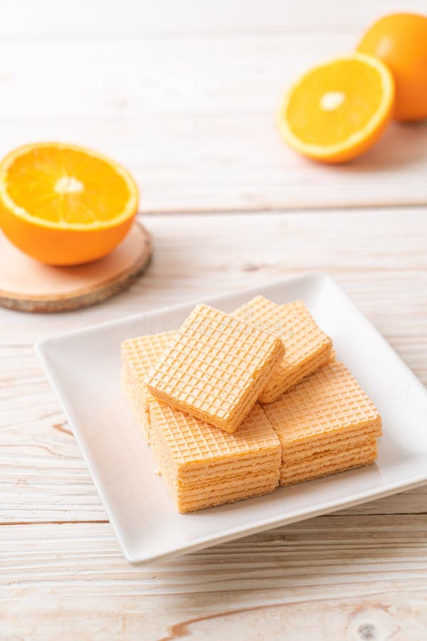 Wafer with orange cream stock image. Image of gourmet - 162356409