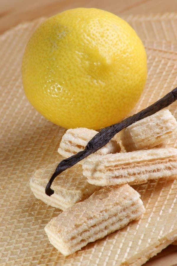 Wafer with Organic Lemon Cream Stock Image - Image of dieting, sweet ...