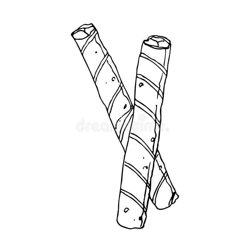 Wafer Roll in Graphic Style Stock Vector - Illustration of drawing ...