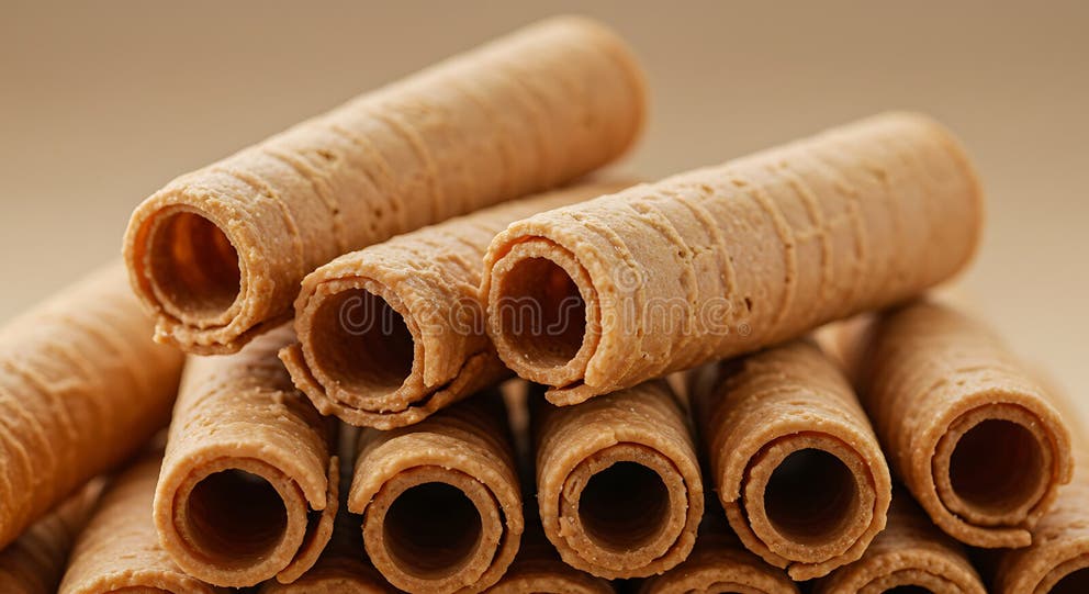 Wafer Roll Stack Snack Dessert Stock Illustration - Illustration of ...