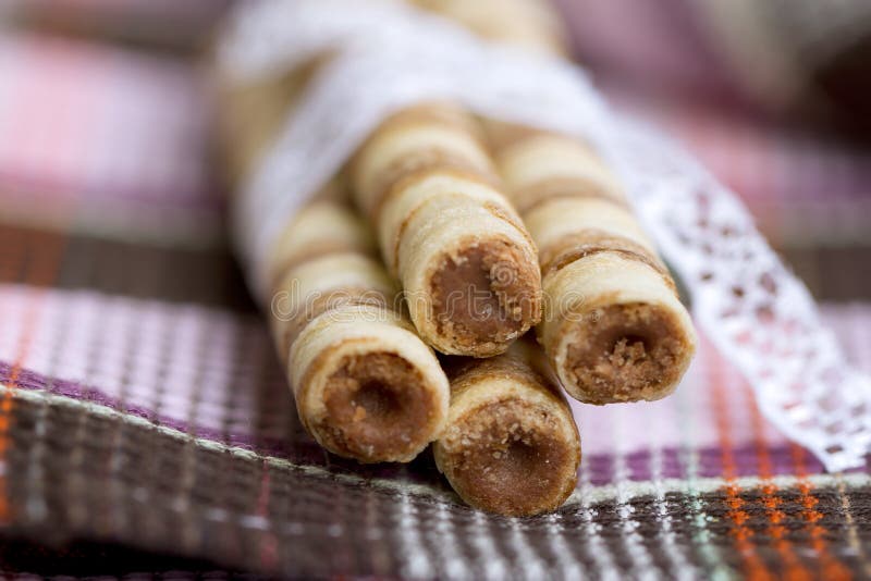 Wafer Roll Sticks Cream Rolls Stock Image - Image of flavored, lace ...