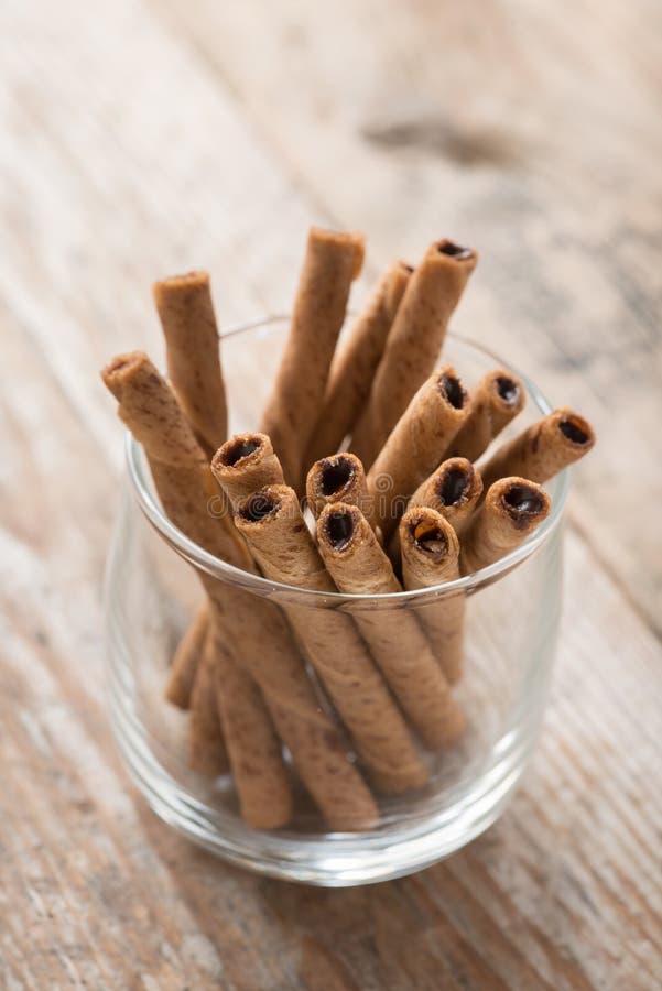 Chocolate Wafer Sticks Isolated on White Background. Stock Image ...