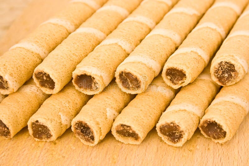 Wafer rolls stock image. Image of filled, crunchy, fresh - 18983967