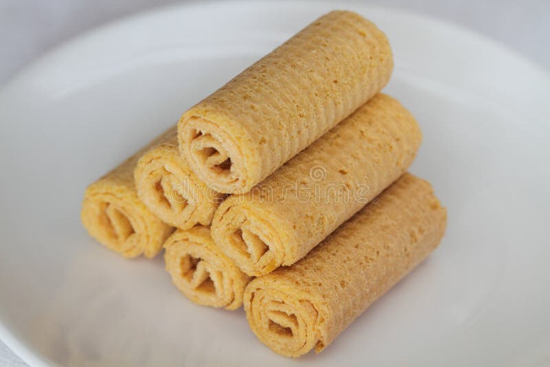 Wafer rolls stock image. Image of pink, foods, cake, eating - 30611447