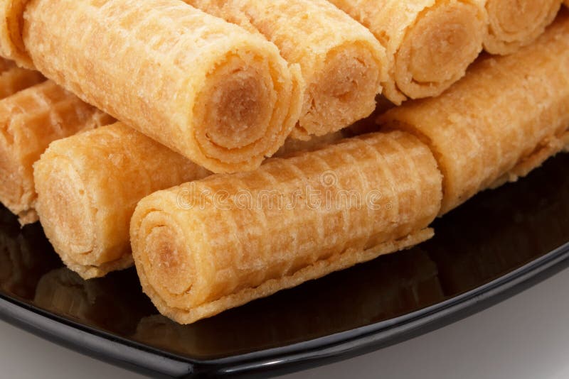 Wafer rolls stock photo. Image of rolled, stuffed, sweet - 35378836