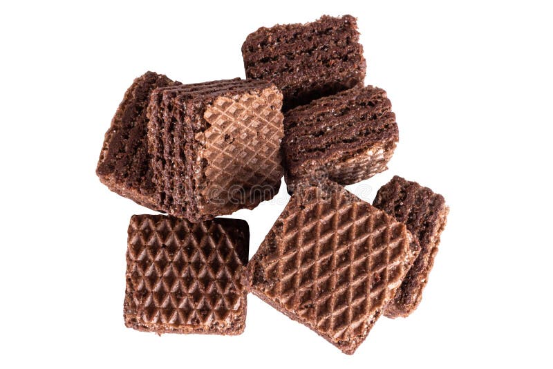 Wafer Square Chocolate Isolated on White Background Stock Image - Image ...