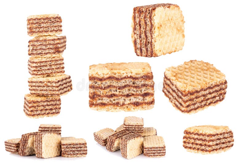 Wafer Square Isolated on White Background Stock Image - Image of cake ...