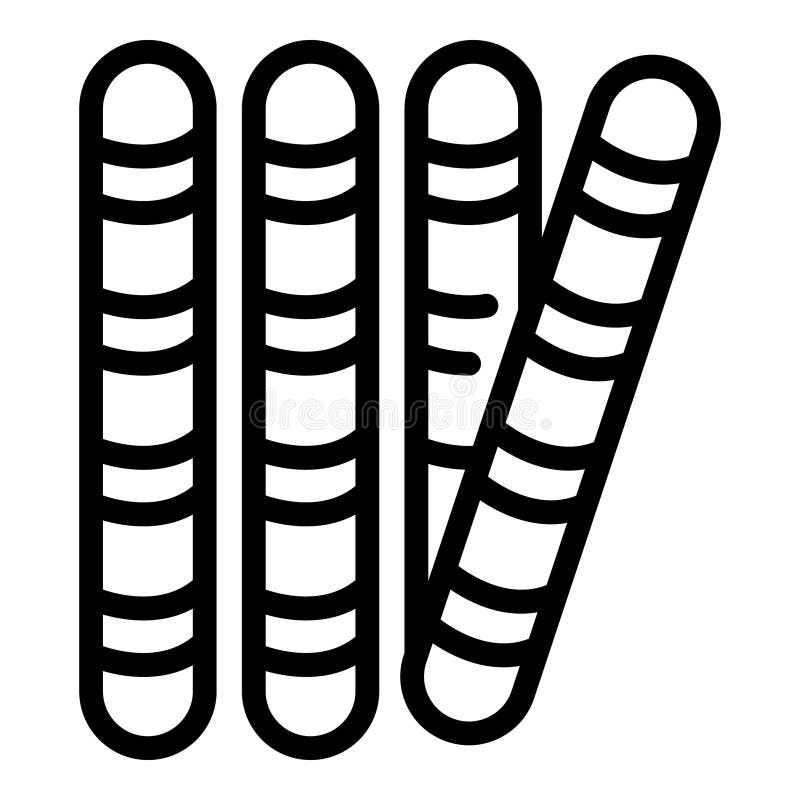Wafer Stick Cocoa Icon Outline Vector. Creamy Rolled Straws Stock ...