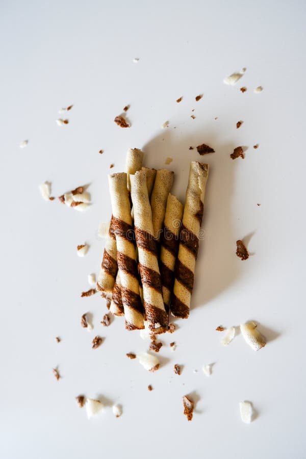 Wafer Sticks with Chocolate Stock Photo - Image of cuisine, pattern ...