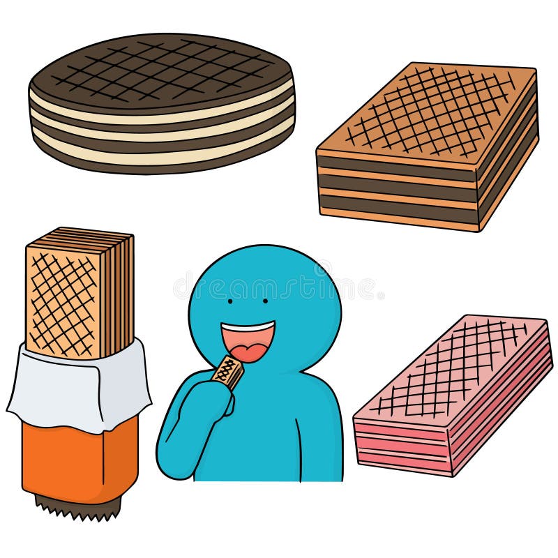 Vector set of wafer stock vector. Illustration of hand - 121026404