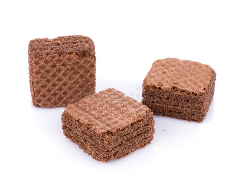 Wafers Cubes with Chocolate Isolated on White Background Stock Image ...
