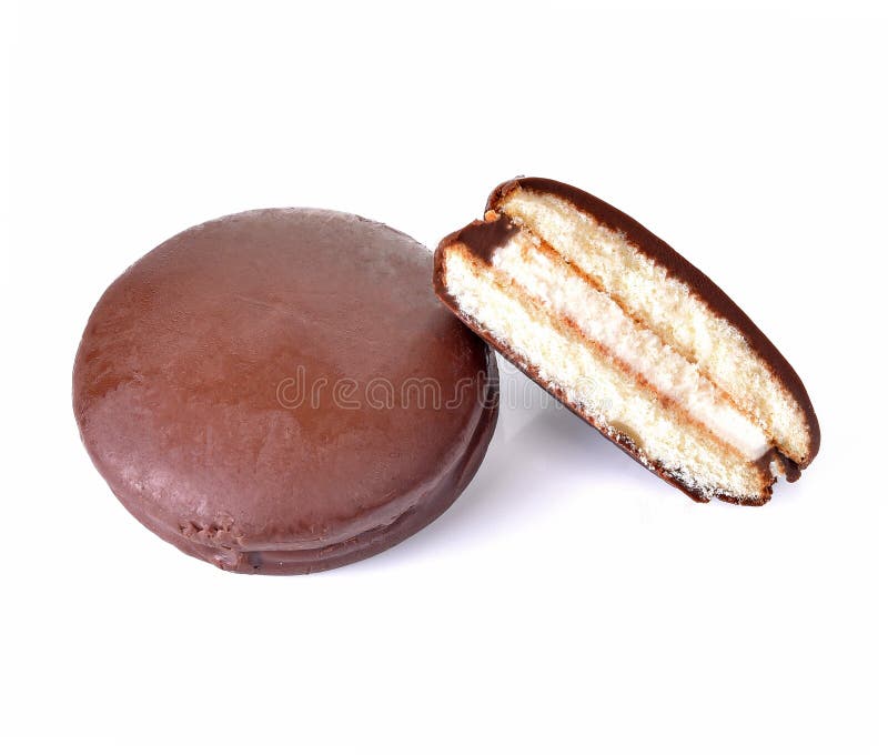 Wafers De Chocolate Redondos Com Fundo Branco Foto de Stock - Imagem de ...