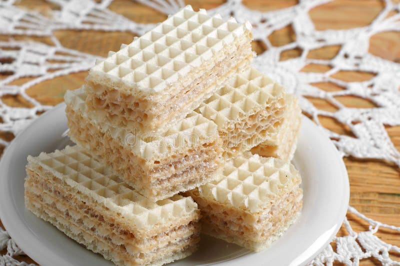 Wafers on the rustic table stock image. Image of baked - 62503083