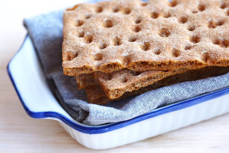 Wafers of Swedish Rye Crisp Bread Stock Image - Image of eating, wheat ...