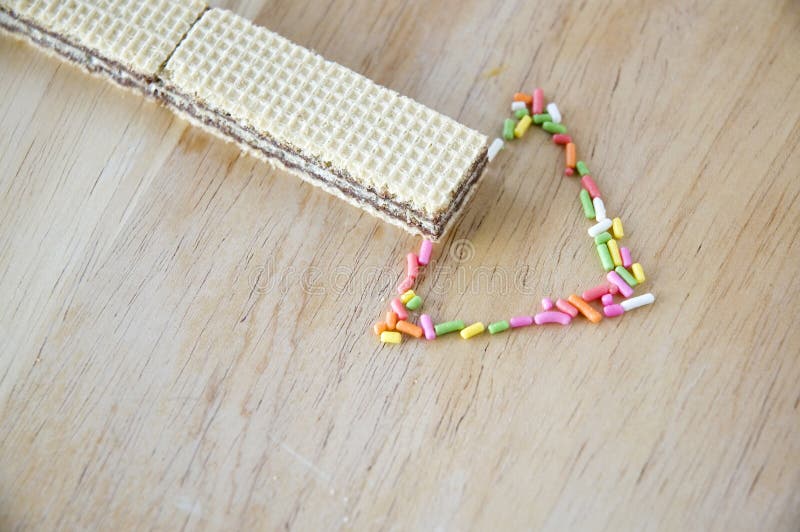 Wafers and Sweet Sugar Arrow Stock Photo - Image of detail, cream: 44433082