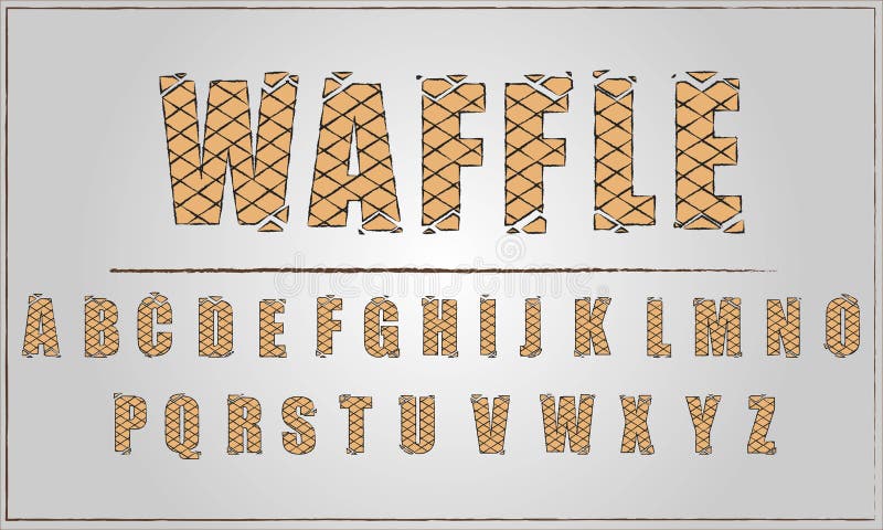 Modern Font with Grid, Alphabet, Text with Waffle. Vector Illustration ...